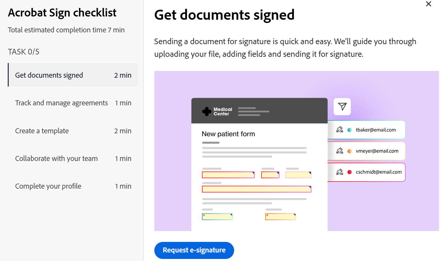 Get Started - Onboarding checklist